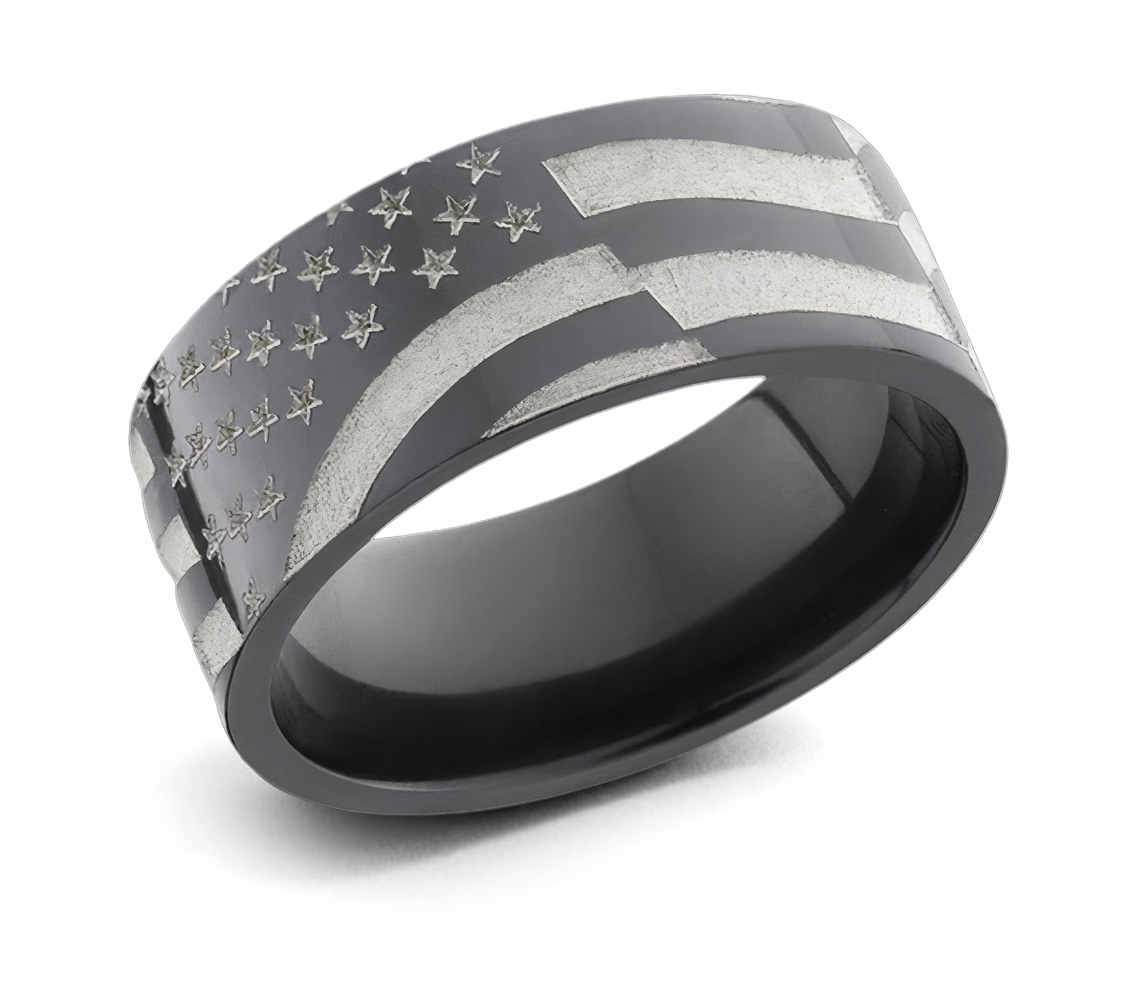 Patriotic American Flag Ring 9mm | Camo Ever After