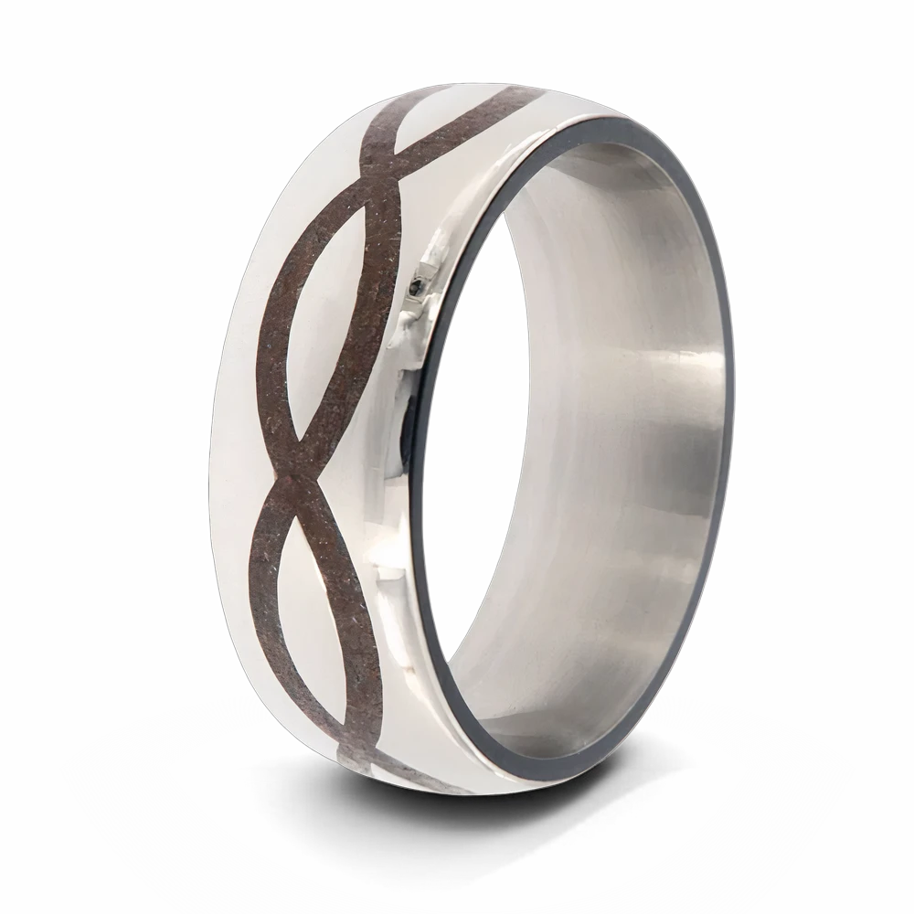 Dinosaur Bone Infinity Ring - 8mm Domed | Camo Ever After