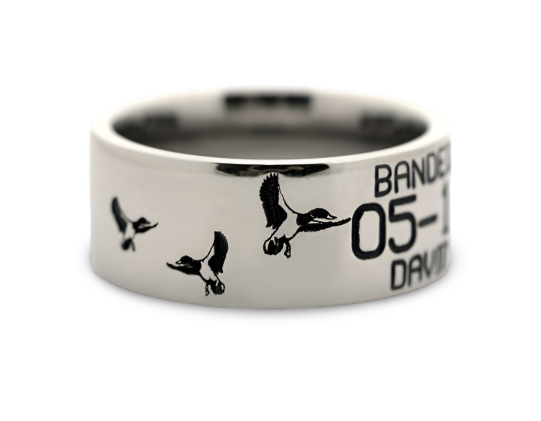 Duck Band Ring with Laser Carved Ducks | Camo Ever After