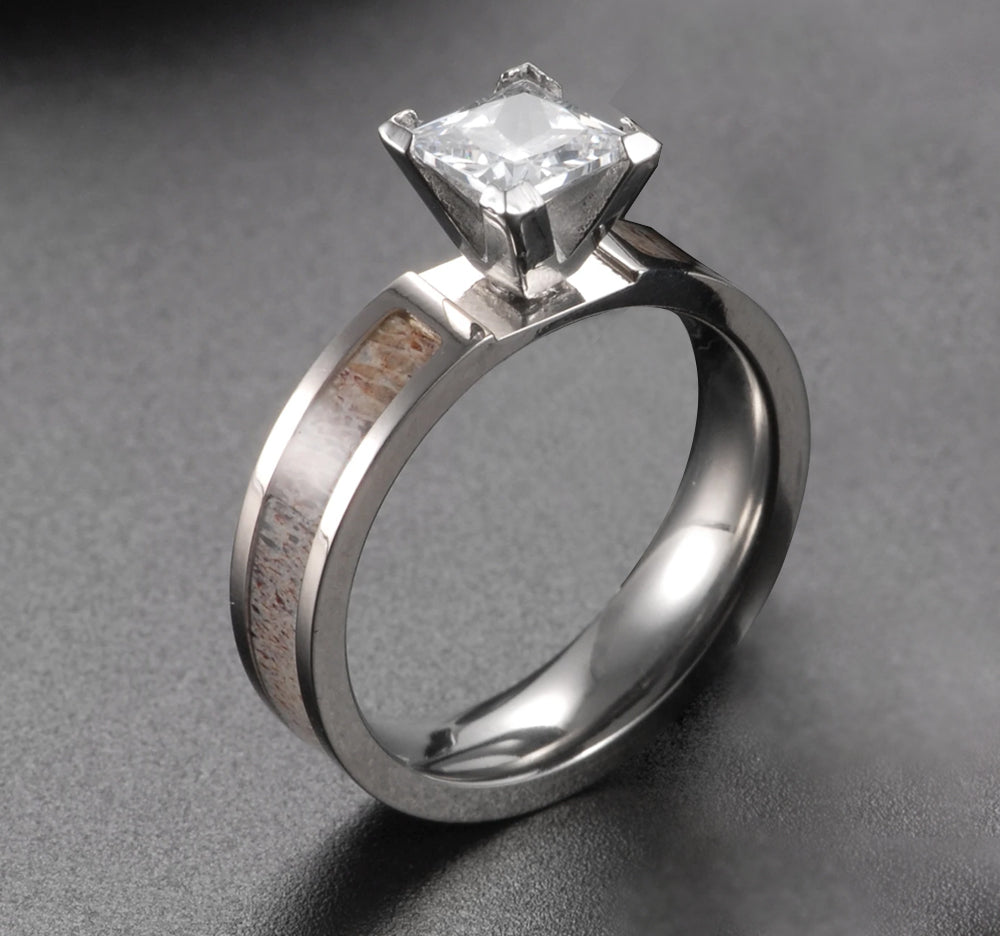 Antler Engagement Ring - 5mm Titanium | Camo Ever After