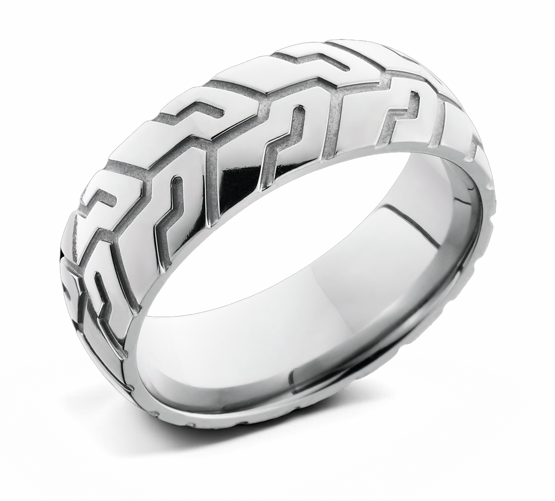 Motorcycle Tire Tread Ring - 8mm Titanium | Camo Ever After