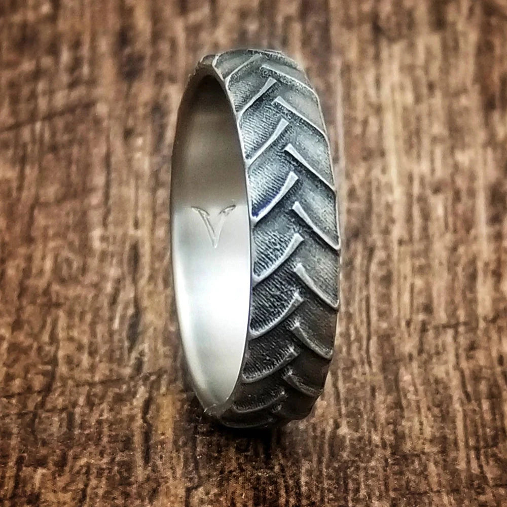 Tractor Tire Wedding Ring - 6mm | Camo Ever After